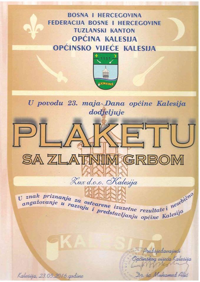 ZUX-4 d.o.o. Kalesija dobitnik LRC-ovog certifikata: U samom vrhu ...